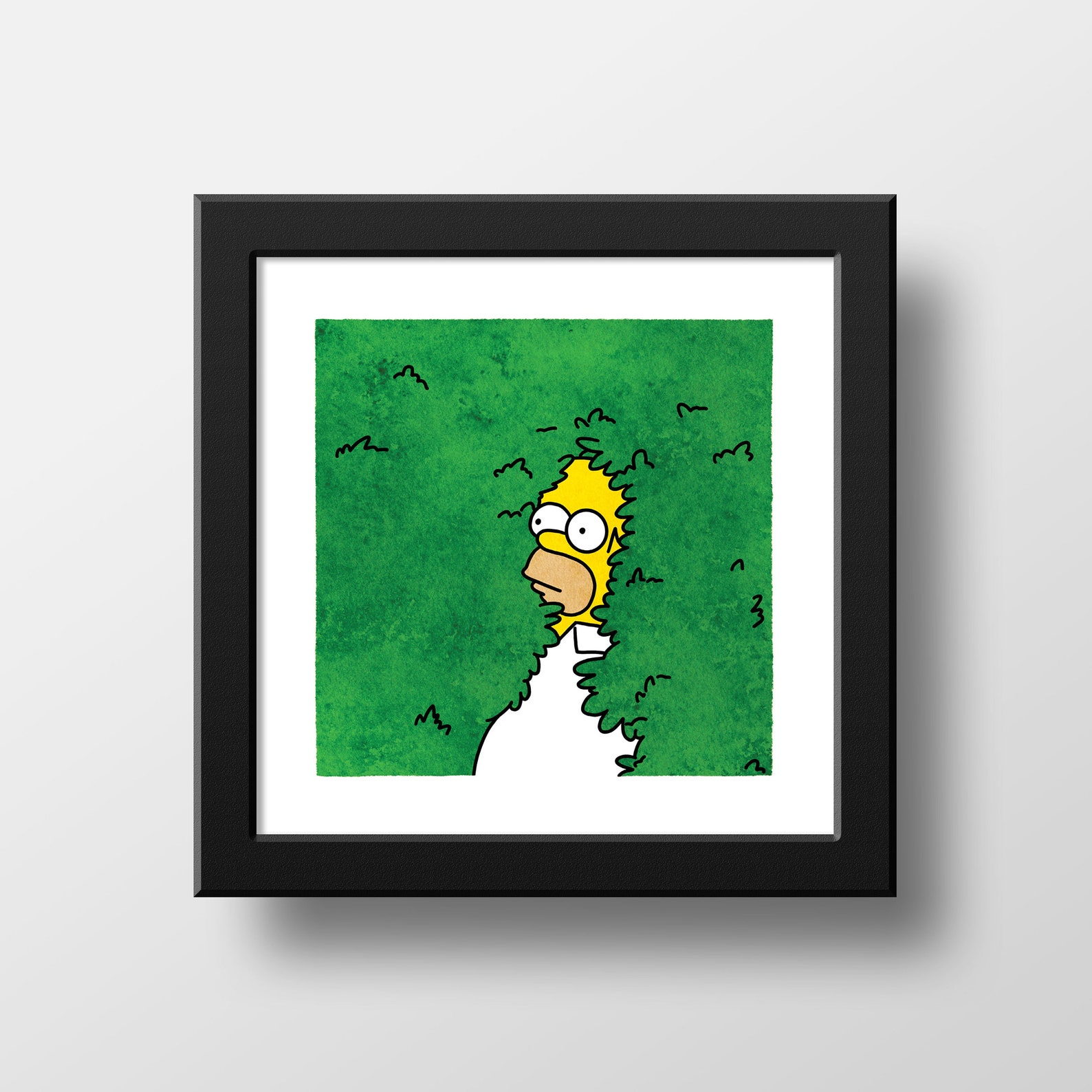 The Simpsons Homer Bush Watercolour Print Scenic Simpsons - Etsy