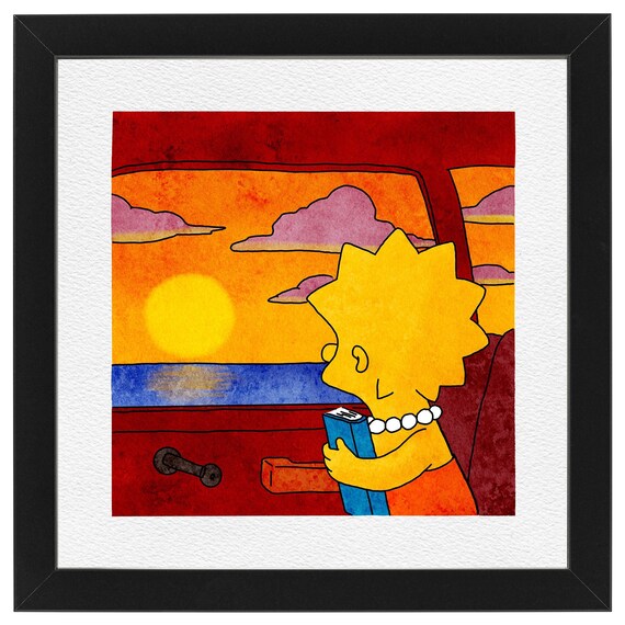 The Simpsons Sunset Watercolour Print Scenic Simpsons Lisa | Etsy