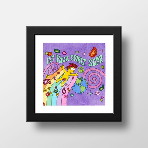 The Simpsons Homer and Marge Sunset Print Poster Watercolor - Etsy