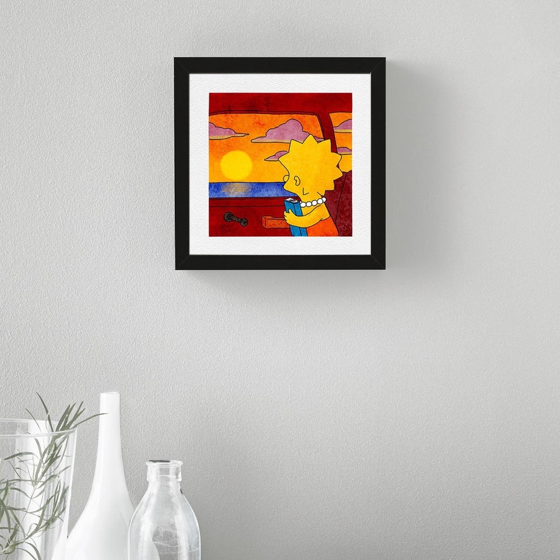 The Simpsons Sunset Watercolour Print Scenic Simpsons Lisa | Etsy