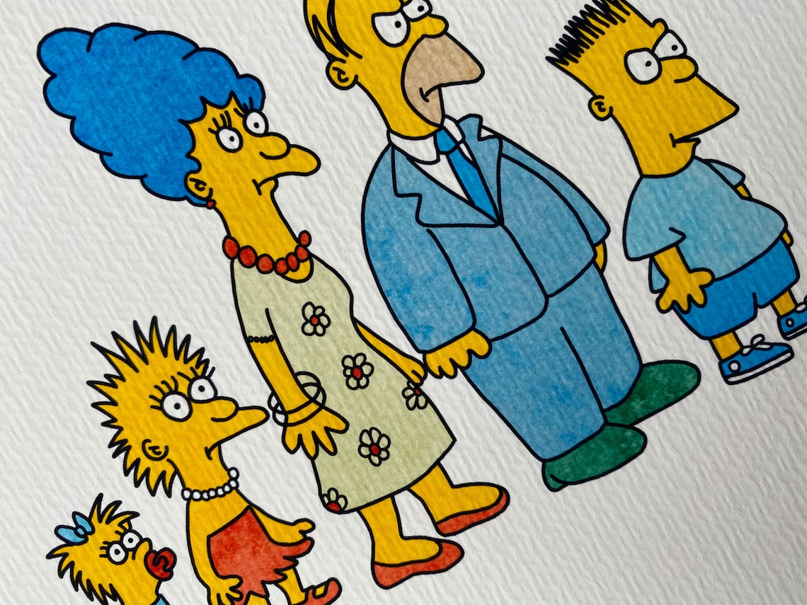 The Simpsons Tracey Ullman Shorts Print Poster Watercolor - Etsy UK