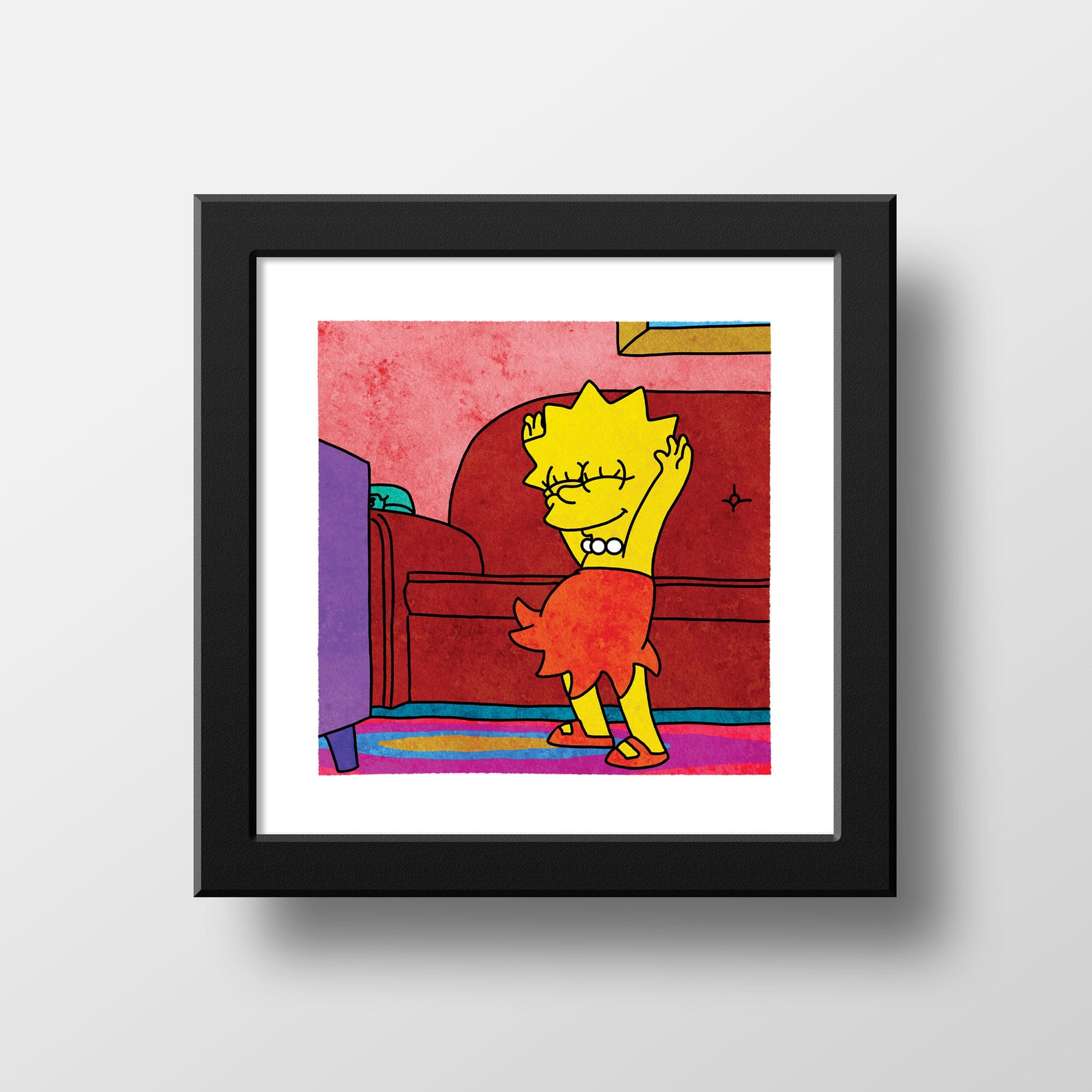 Lisa Dancing the Simpsons Watercolour Print Scenic Simpsons - Etsy
