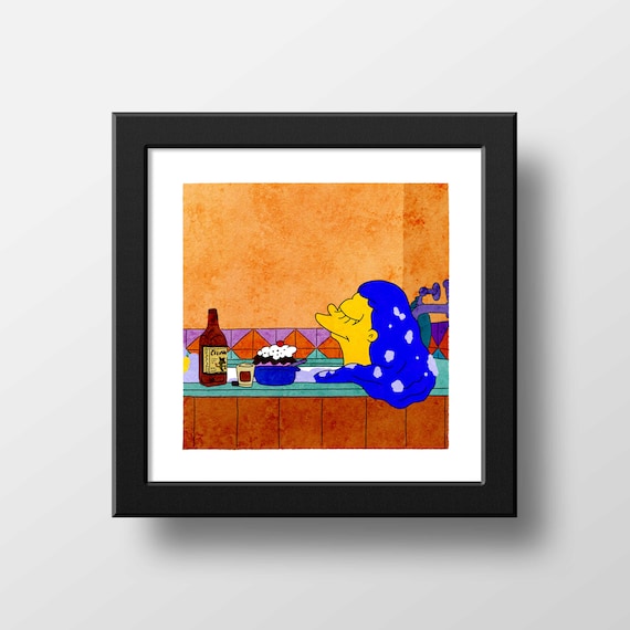 The Simpsons Marge Rancho Relaxo Print Poster Watercolor - Etsy
