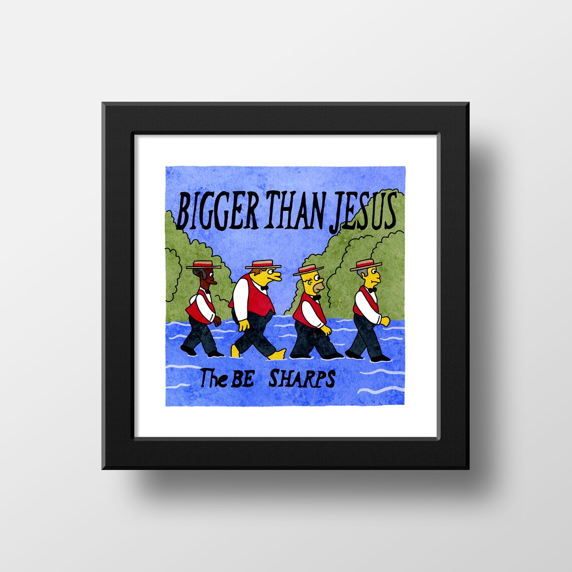 The Be Sharps Album Cover Simpsons Watercolour Print Scenic - Etsy