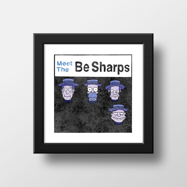 The Be Sharps Album Cover Simpsons Watercolour Print, Scenic Simpsons ...