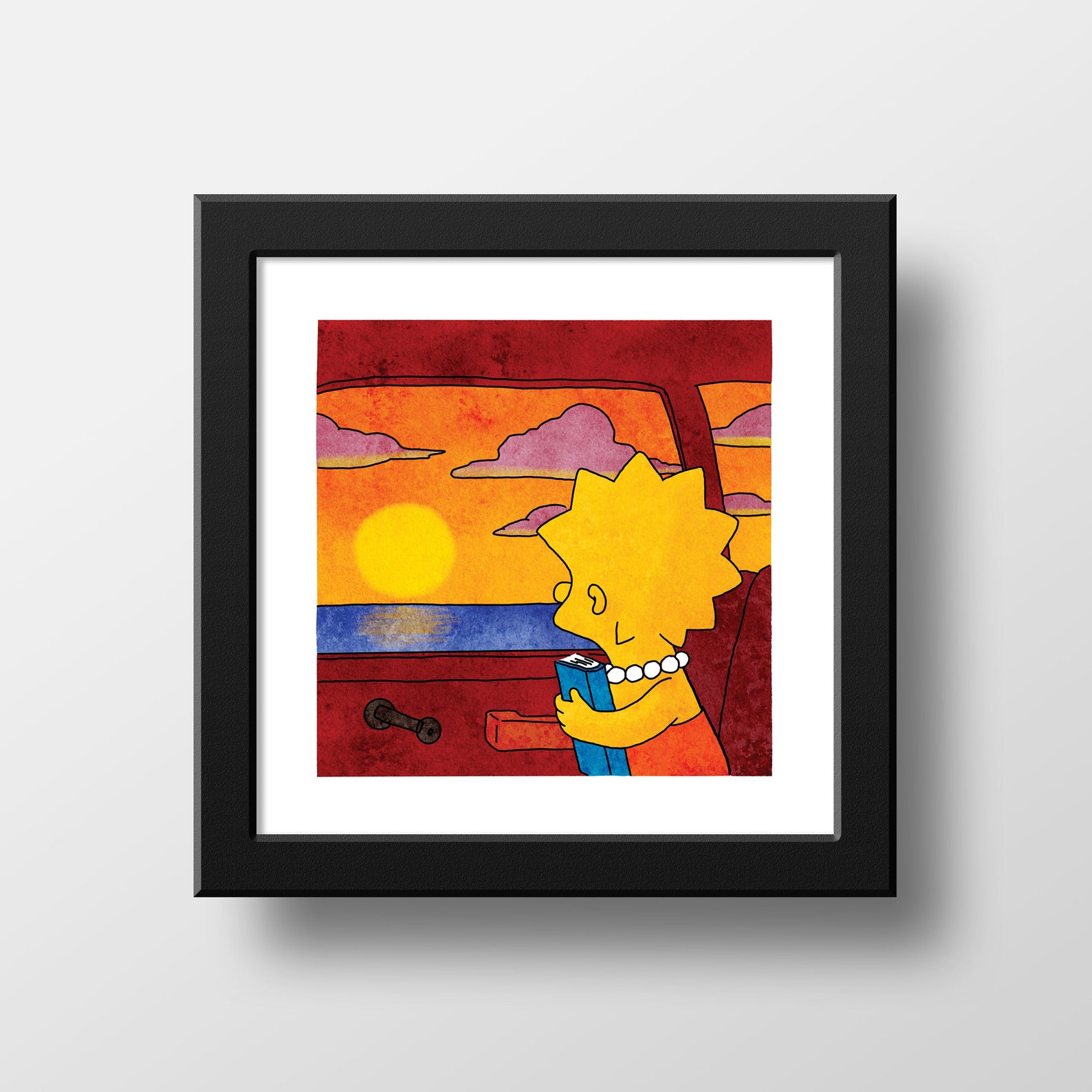 The Simpsons Sunset Watercolour Print Scenic Simpsons Lisa - Etsy
