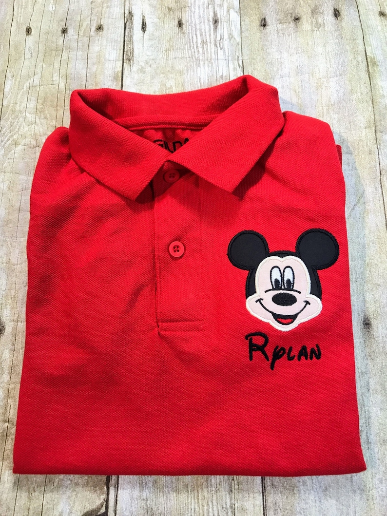 Mickey Mouse Personalized Embroidered Polo Shirt - Etsy