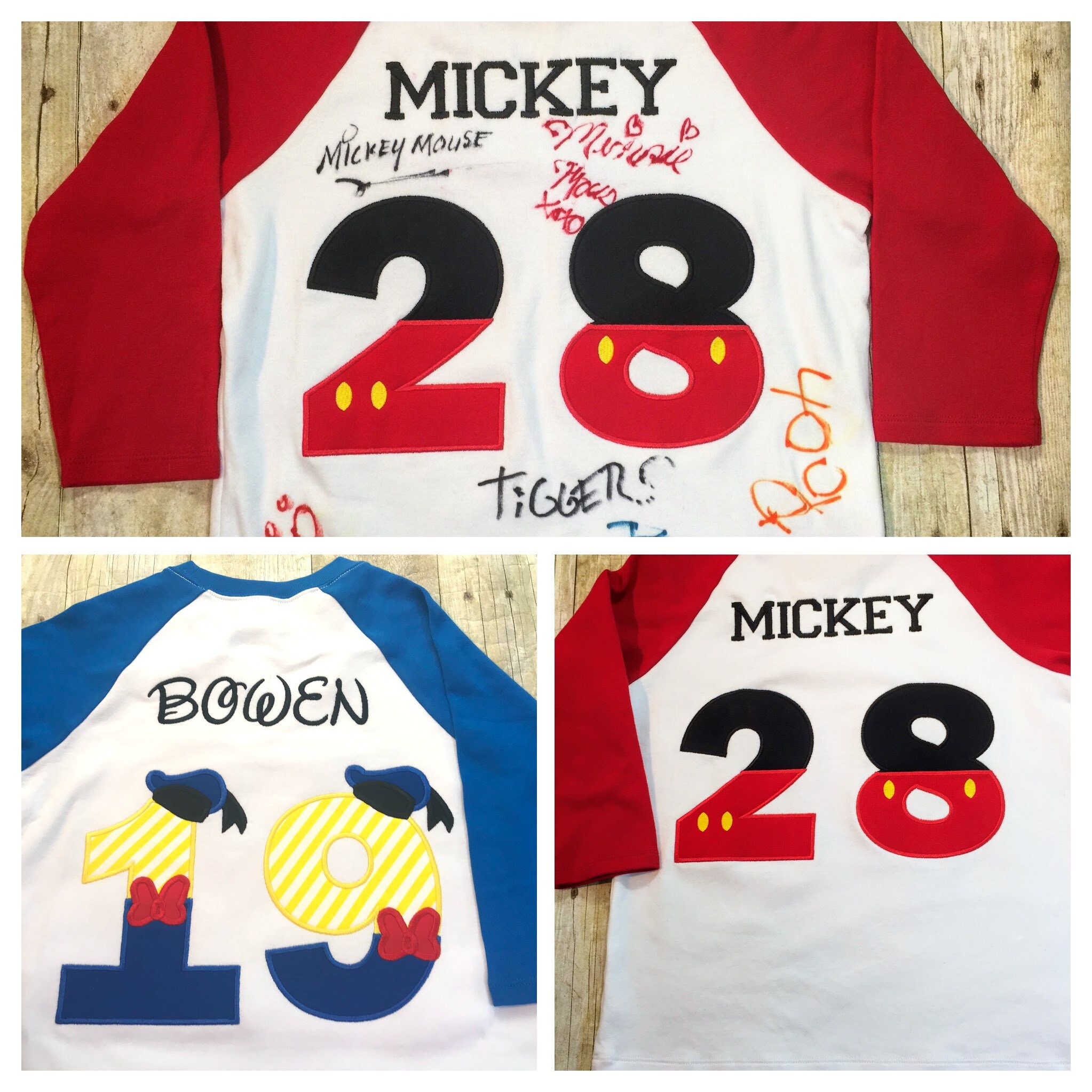 Mickey or Donald Duck Number Personalized Shirt for Autographs - Etsy