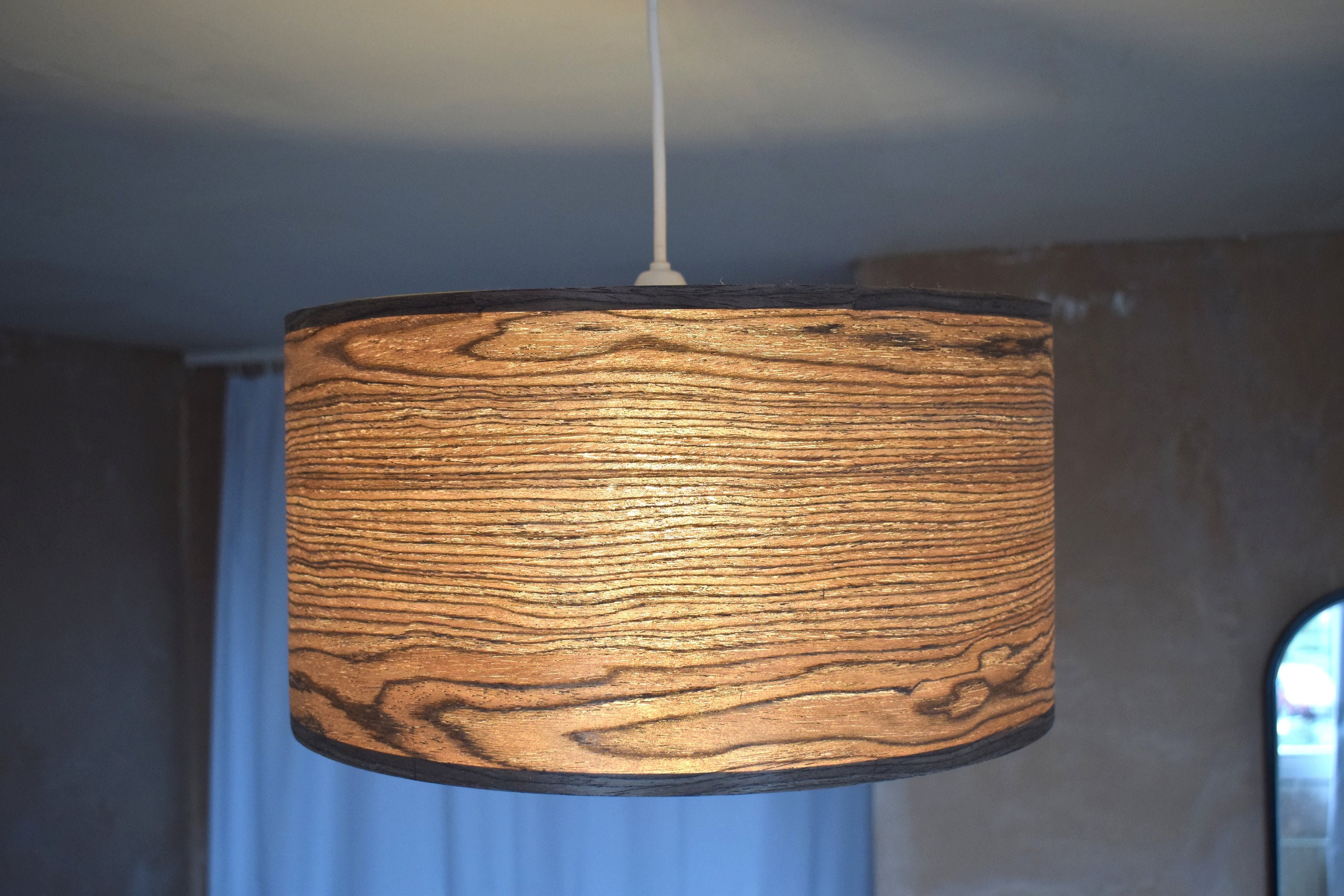 Extra Large 40 Cm Walnut Pendant Lampshade Wooden Ceiling - Etsy UK