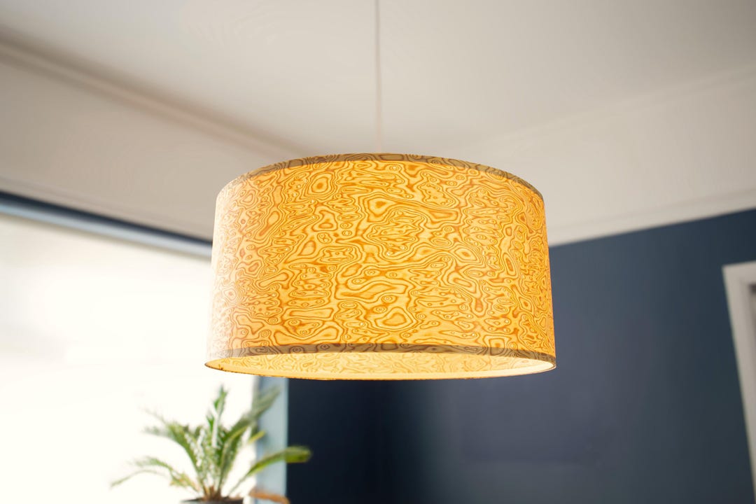 50cm Modern Bird's Eye Wood Veneer Ceiling Pendant Light Shade, Extra ...