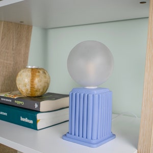 Blue Heera | Dimmable Small Blue Table Lamp With a Square Base and a ...
