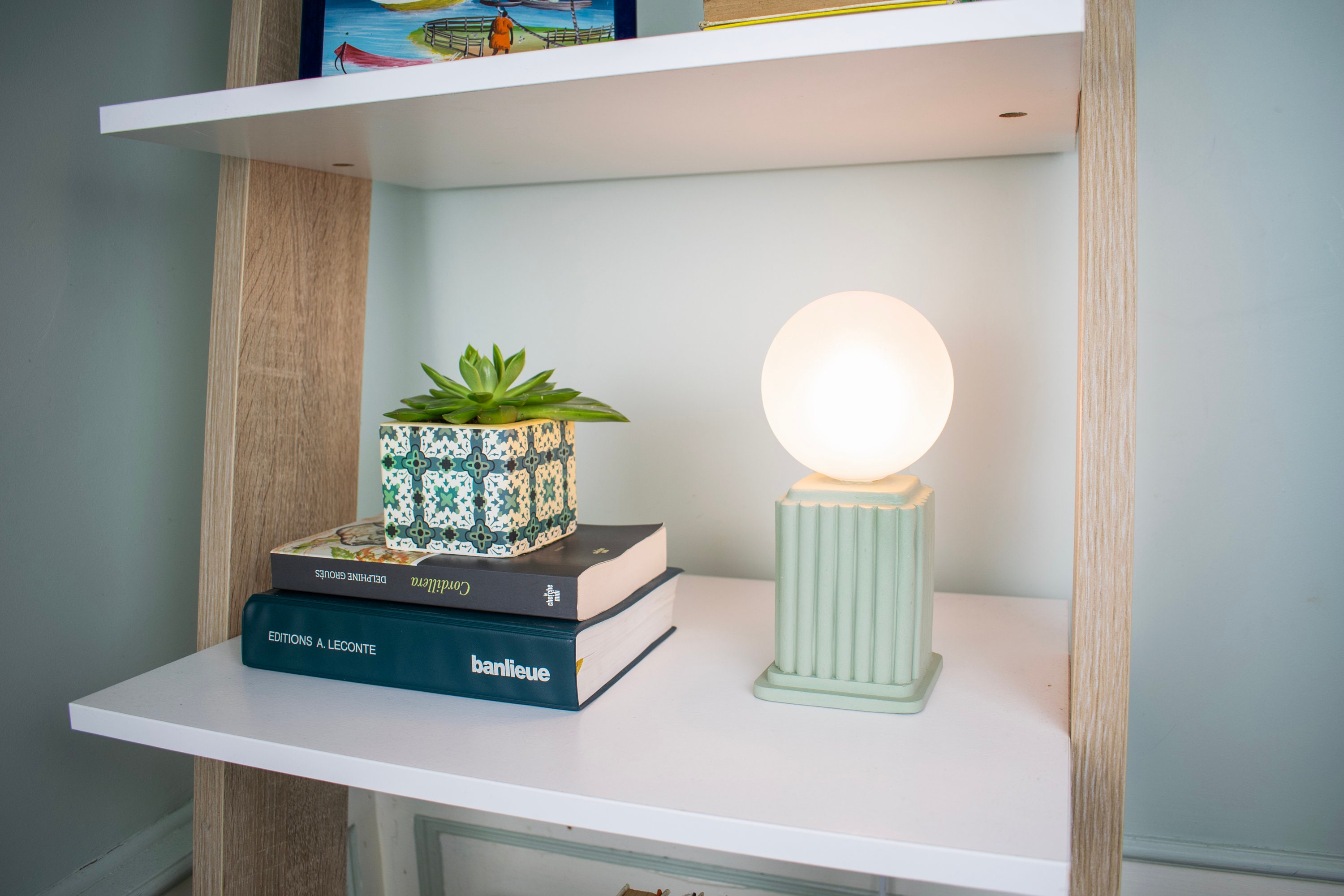 Sage Green Heera Dimmable Small Rectangular Table Lamp With - Etsy