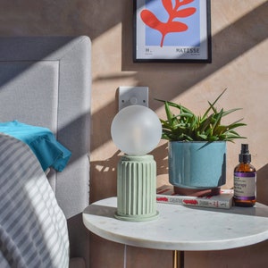 Green Adeera | Dimmable Small Light Green Table Lamp With a Glass Light ...