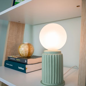 Green Adeera | Dimmable Small Light Green Table Lamp With a Glass Light ...