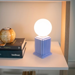 Blue Heera | Dimmable Small Blue Table Lamp With a Square Base and a ...