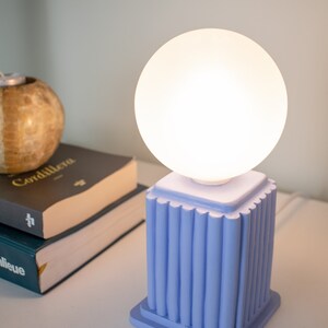 Blue Heera | Dimmable Small Blue Table Lamp With a Square Base and a ...