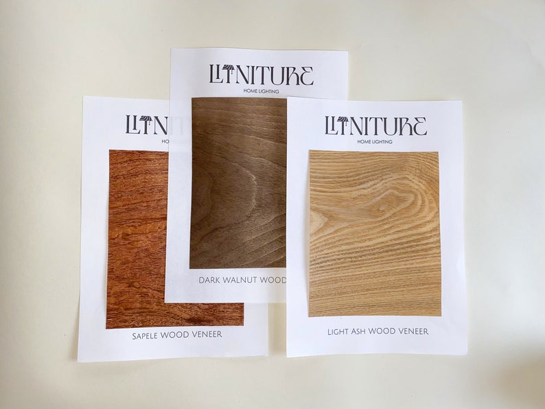 3 Wood Veneer Samples A4 Size for Litniture Pendant Lampshades ...