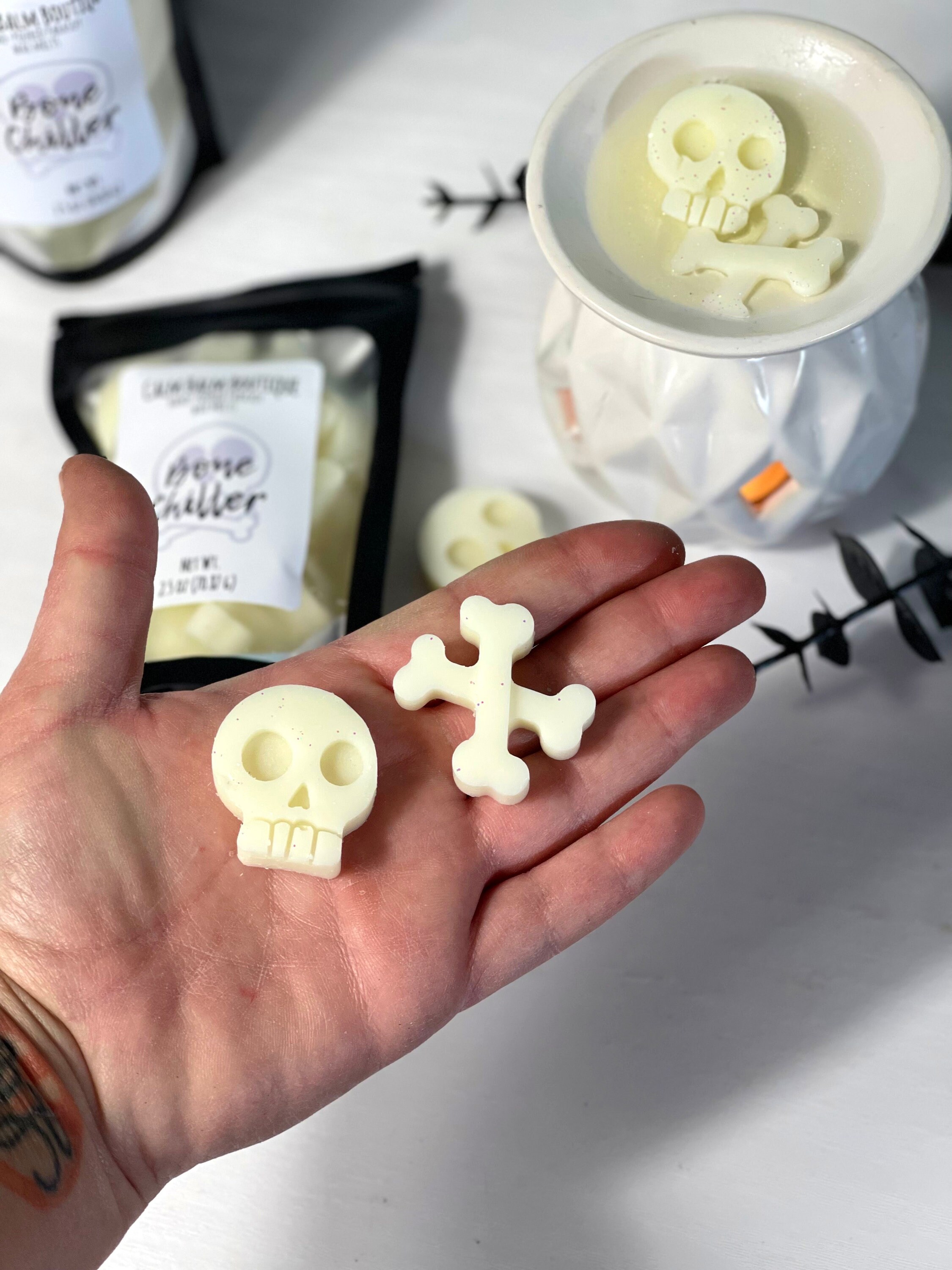 Bone Chiller Wax Melts Skull and Crossbones Decor Spooky - Etsy