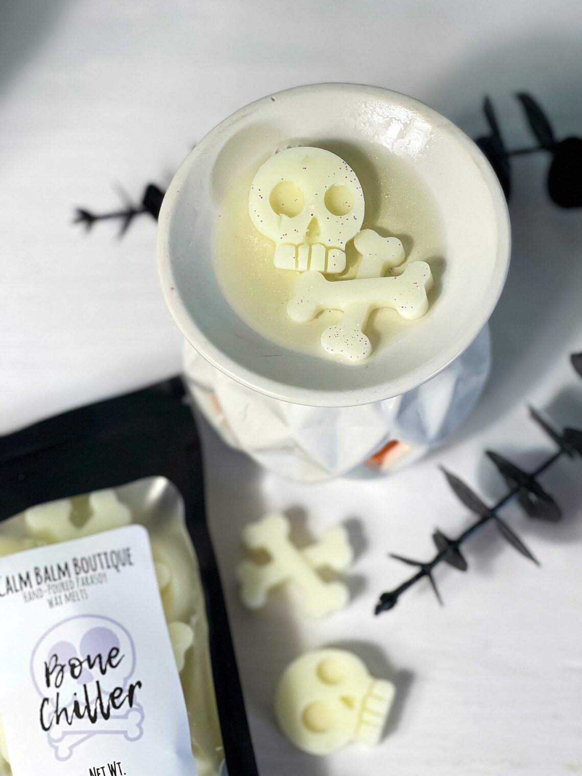 Bone Chiller Wax Melts Skull and Crossbones Decor Spooky - Etsy