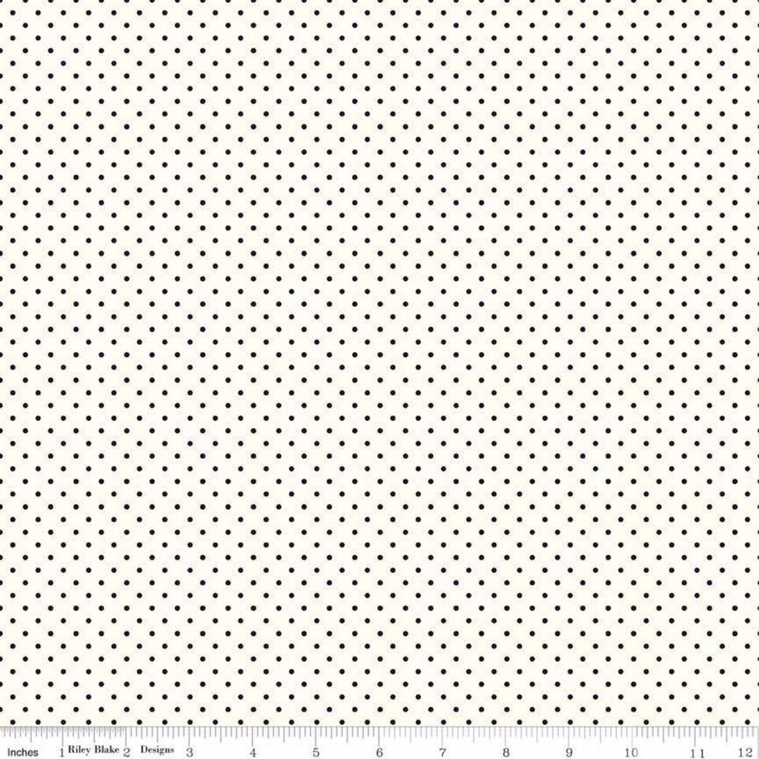 LE CREME SWISS Dot - Black Color Polka Dots on Solid Cream Color ...