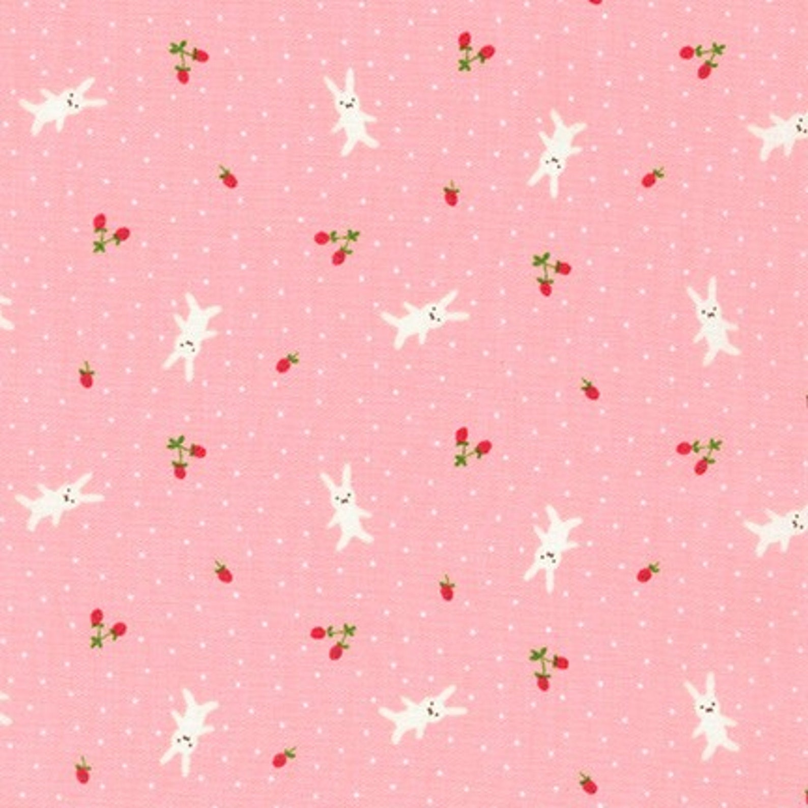 HANDWORKS HOME - Rabbits - Pink - by Robert Kaufman - Quilting Cotton ...