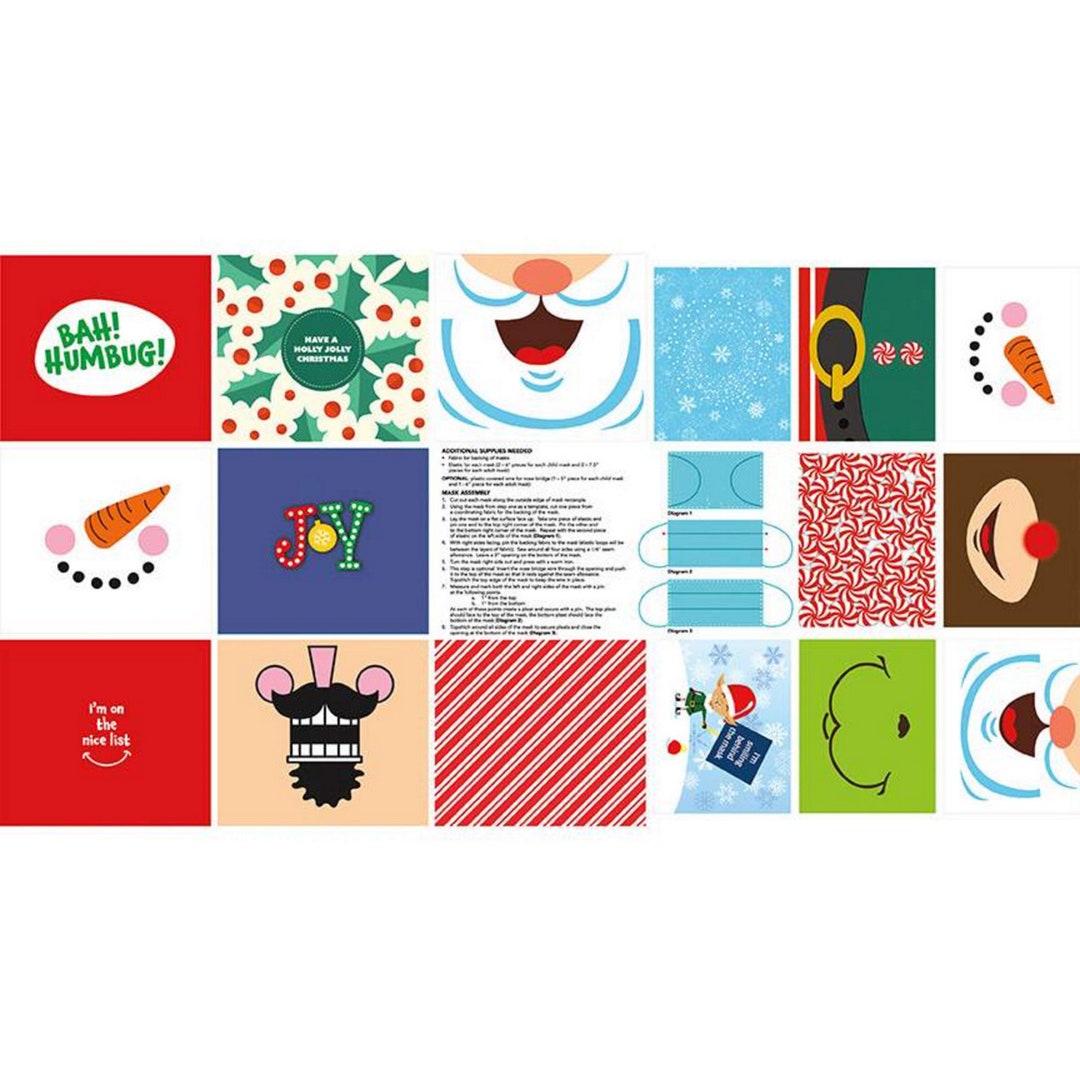 FACE MASK - Panel - Christmas - by Riley Blake Designs - Quilting ...