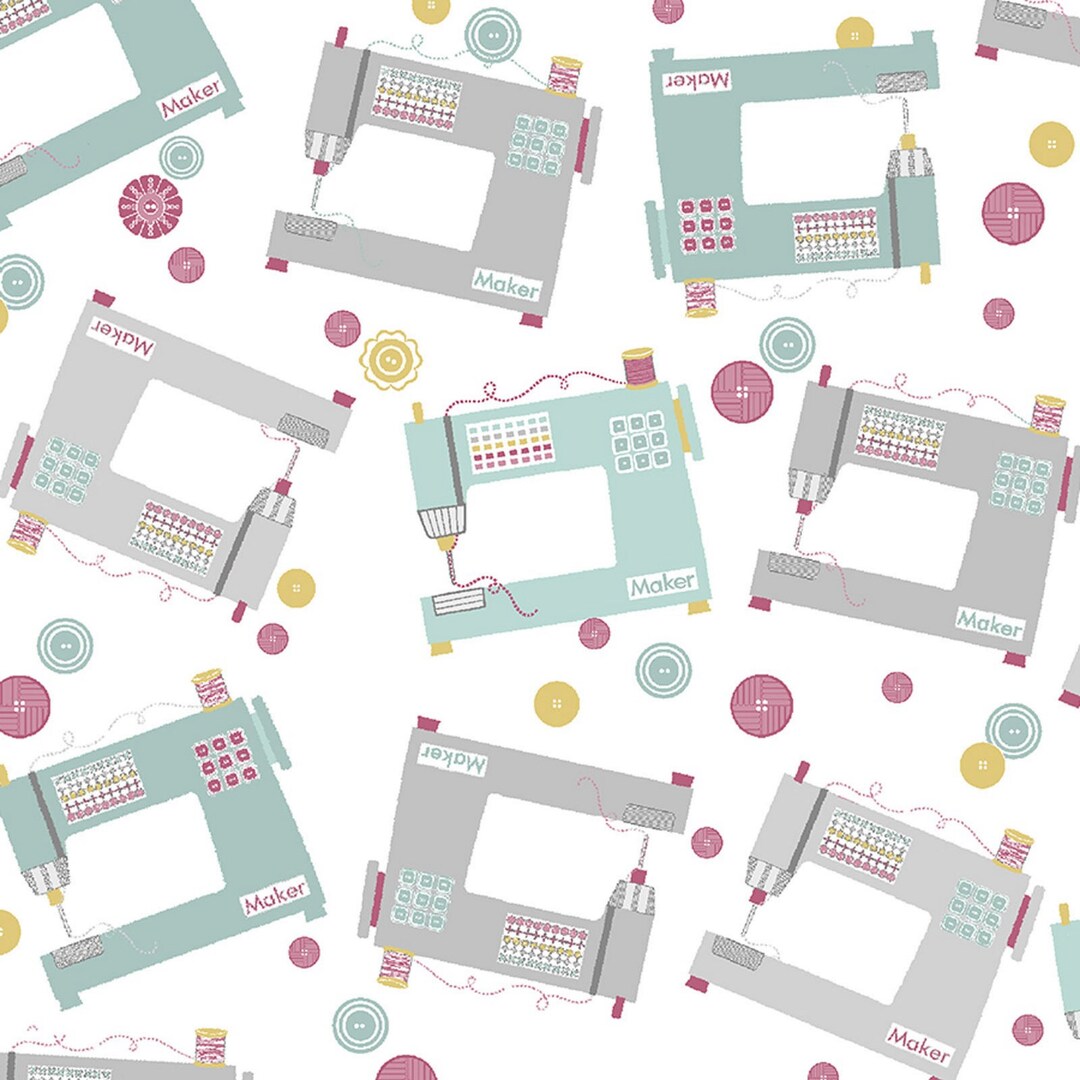 WORDS to QUILT BY - Sewing Machines - White - Contempo - Etsy