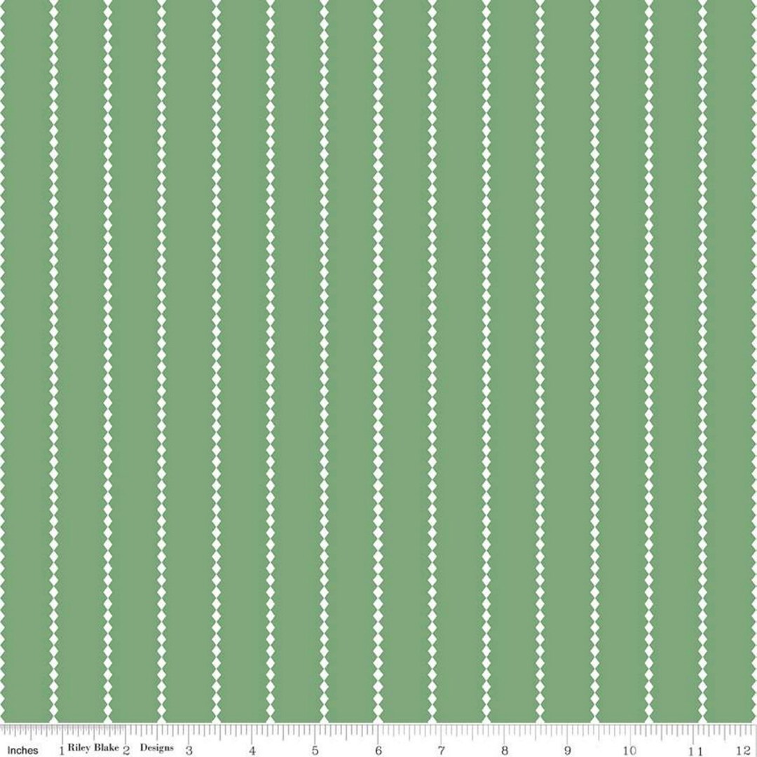 POPPY & POSEY - Stripes on Green Color Quilting Cotton Fabric - by Dodi ...