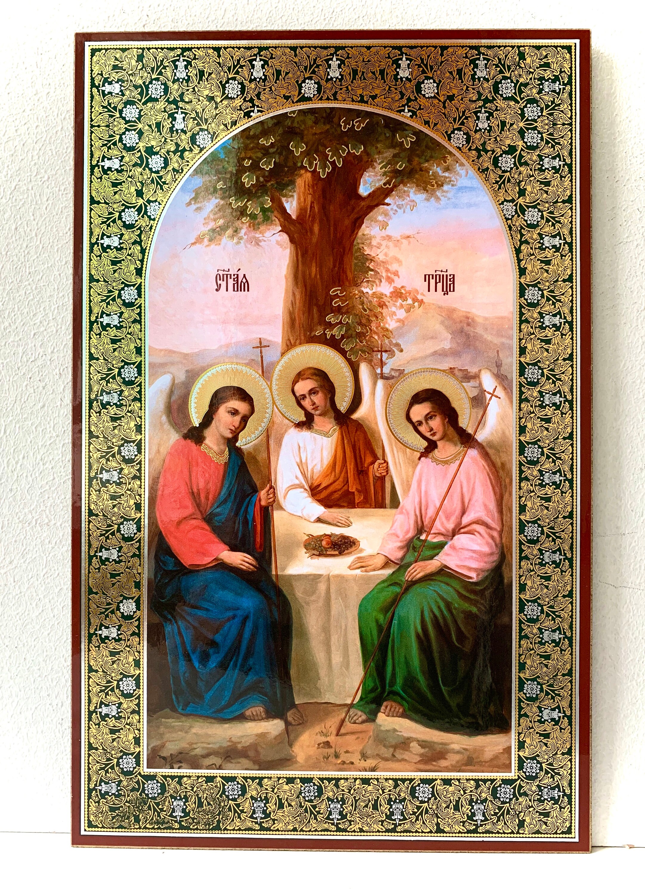 Orthodox icon Holy Trinity icon 7x11 inches | Etsy