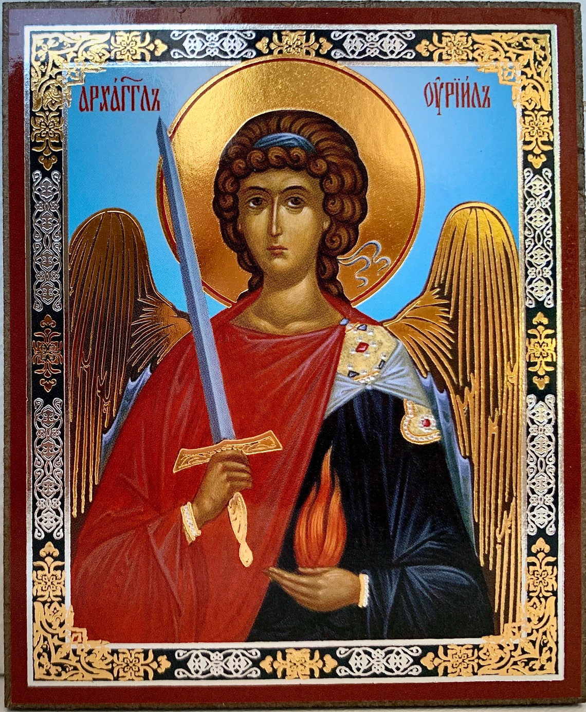 Archangel Uriel icon Small | Etsy