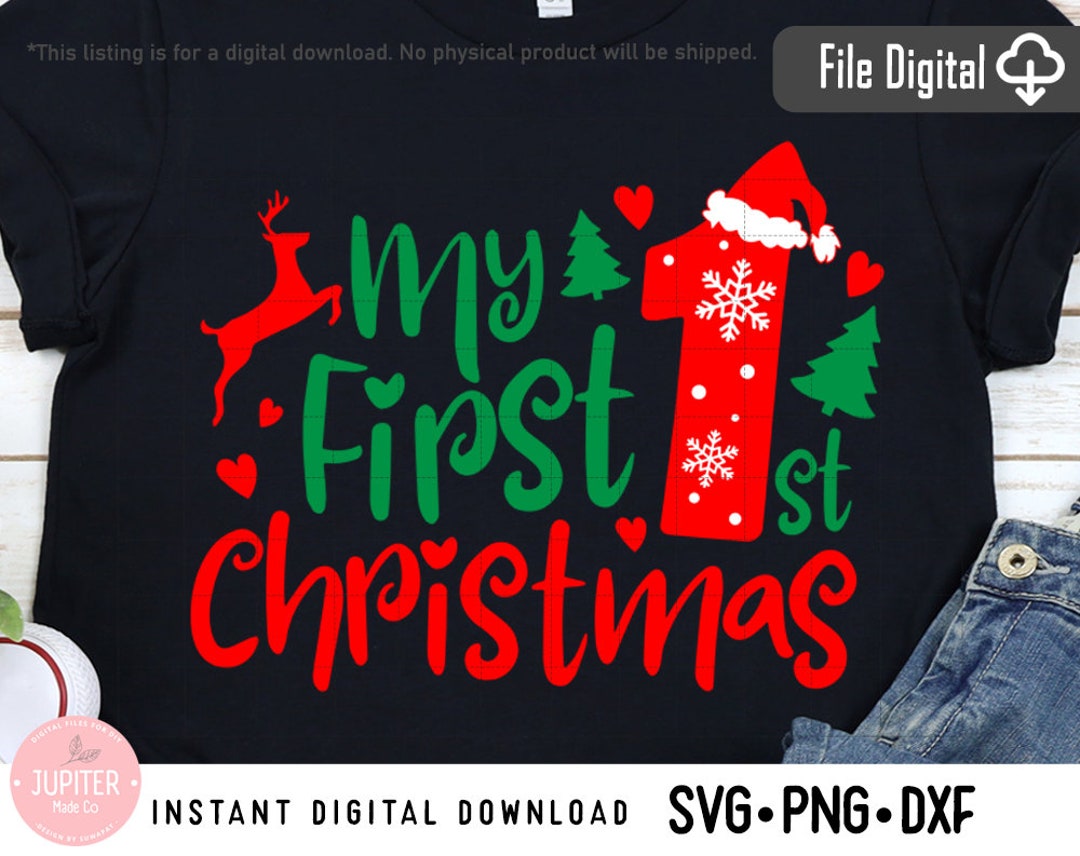 My First Christmas Svg Png Dxf Design Digital File Cricut Instant ...