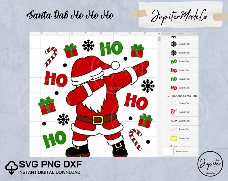 Hohoho Santa Dabbin Merry Christmas Funny Svg Png Dxf Files for Cricut ...