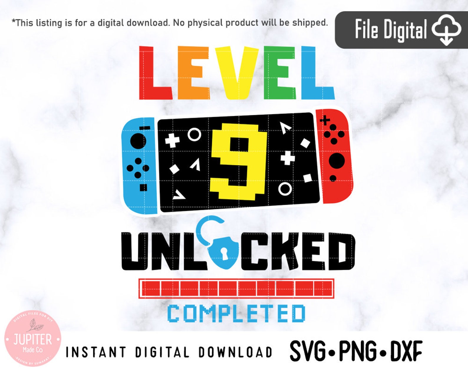 Level 9 Unlocked Svg 9th Birthday Boy Gamer Game Controller - Etsy