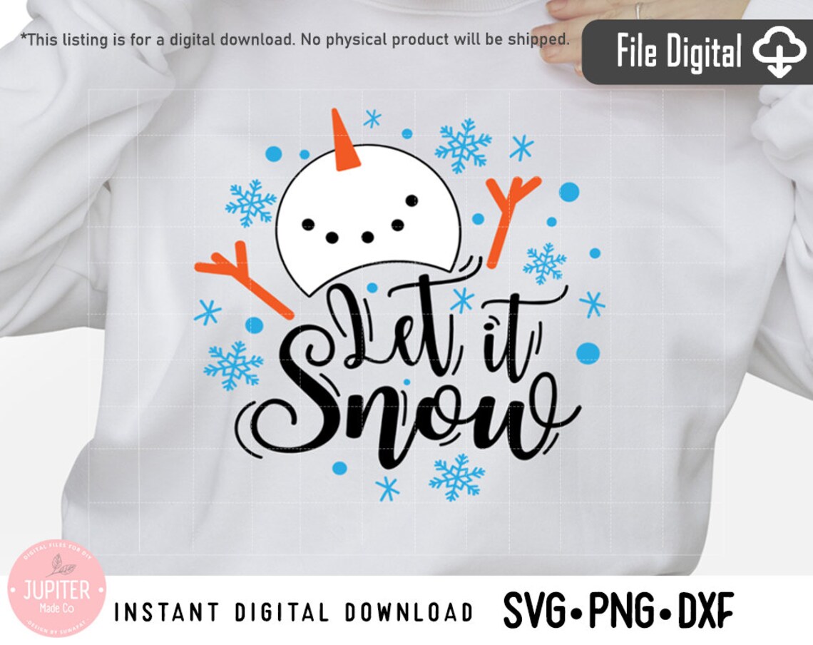 Let It Snow Svg Christmas Svg Snow SVG PNG DXF Design - Etsy