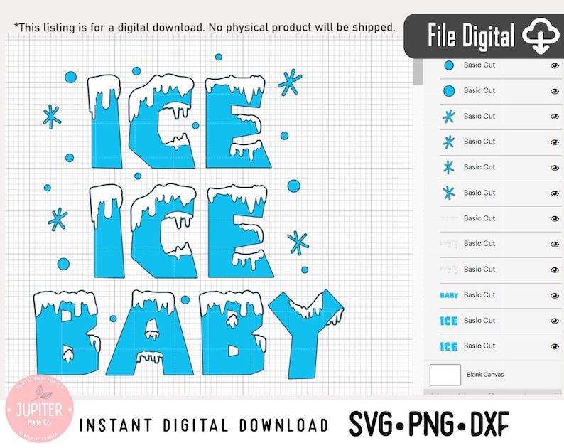ICE ICE BABY Svg Snow Svg Christmas Svg Snow Svg Png Dxf - Etsy