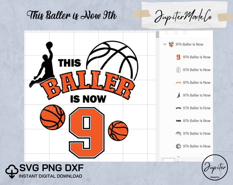 This Baller is Now 9 Svg , 9th Birthday Basketball , Birthday Svg Png ...