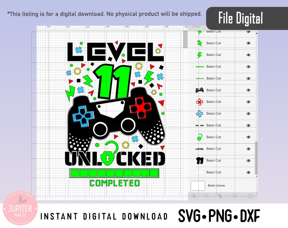 Level 11 Unlocked Svg 11th Birthday Boy Gamer Svg Png Dxf High - Etsy