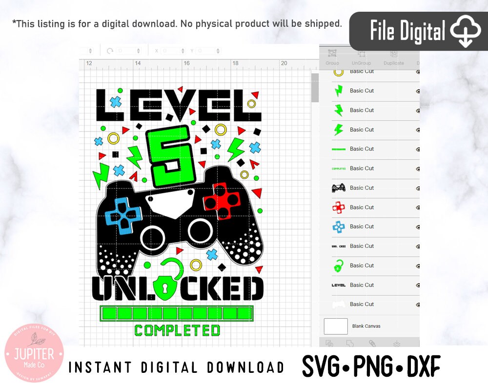 Level 5 Unlocked Svg 5th Birthday Boy Gamer Svg Png Dxf High - Etsy
