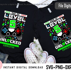 Level 5 Unlocked Svg 5th Birthday Boy Gamer Svg Png Dxf High Resolution ...