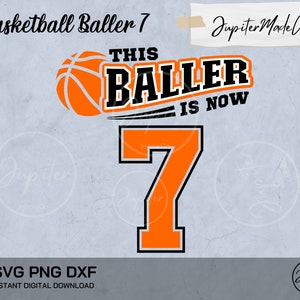 This Baller is Now 7 Svg Png Dxf , 7th Birthday Basketball , Birthday ...
