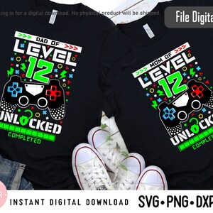 Level 12 Unlocked Svg 12th Birthday Boy Gamer Svg Png Dxf High ...