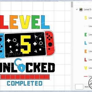 Level 5 Unlocked Svg 5th Birthday Boy Gamer, Game Controller Svg Png ...