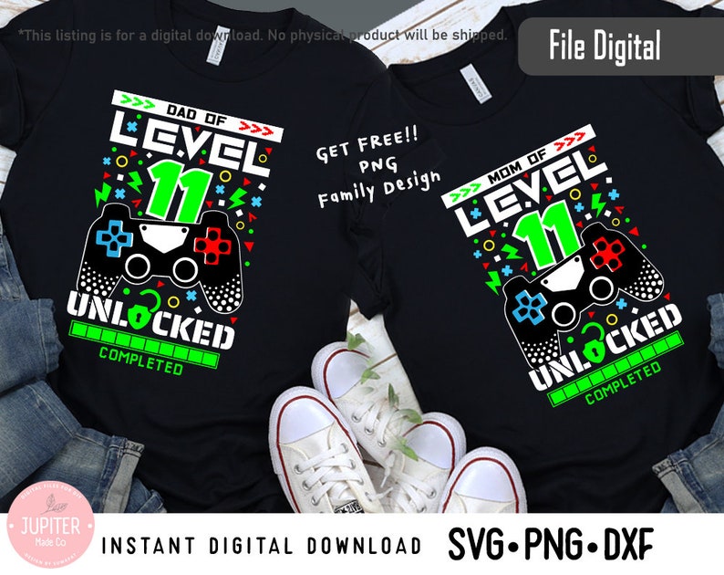 Level 11 Unlocked Svg 11th Birthday Boy Gamer Svg Png Dxf High ...