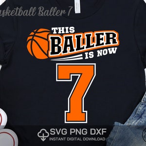 This Baller is Now 7 Svg Png Dxf , 7th Birthday Basketball , Birthday ...
