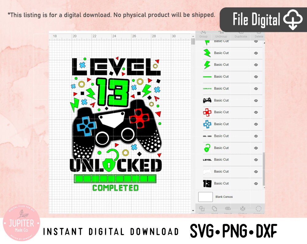 Level 13 Unlocked Svg 13th Birthday Boy Gamer Svg Png Dxf High - Etsy