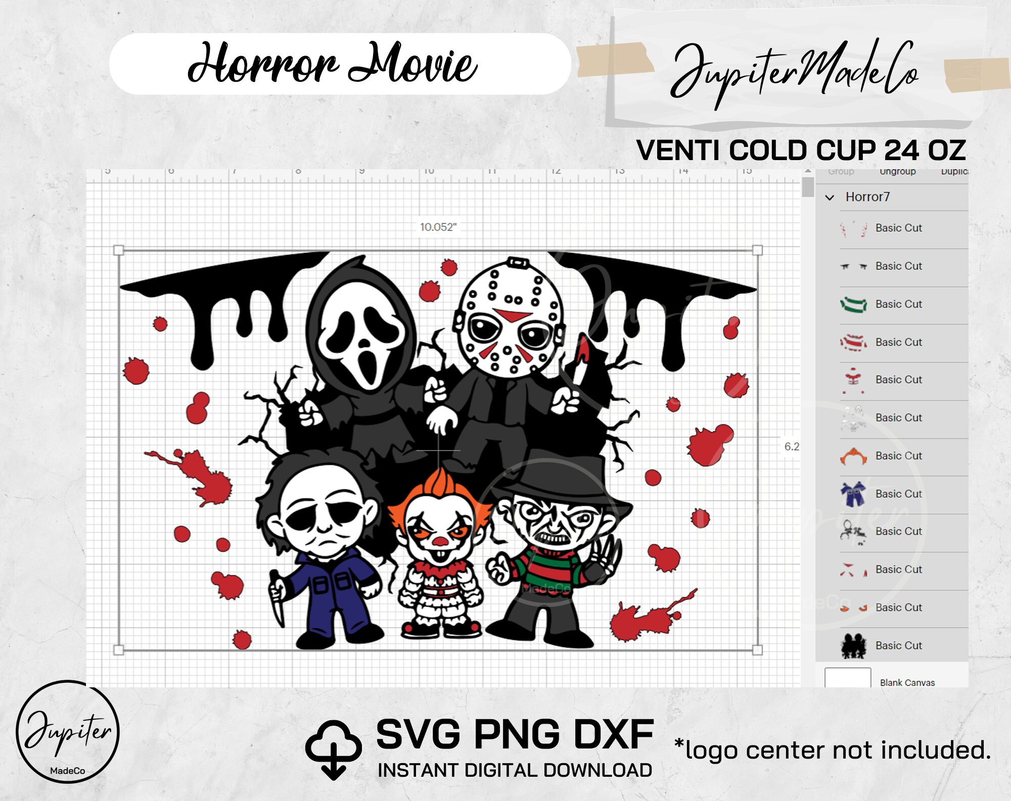 Horror Movie Svg Png Dxf Scary Killer Hole and No Hole Wrap - Etsy UK