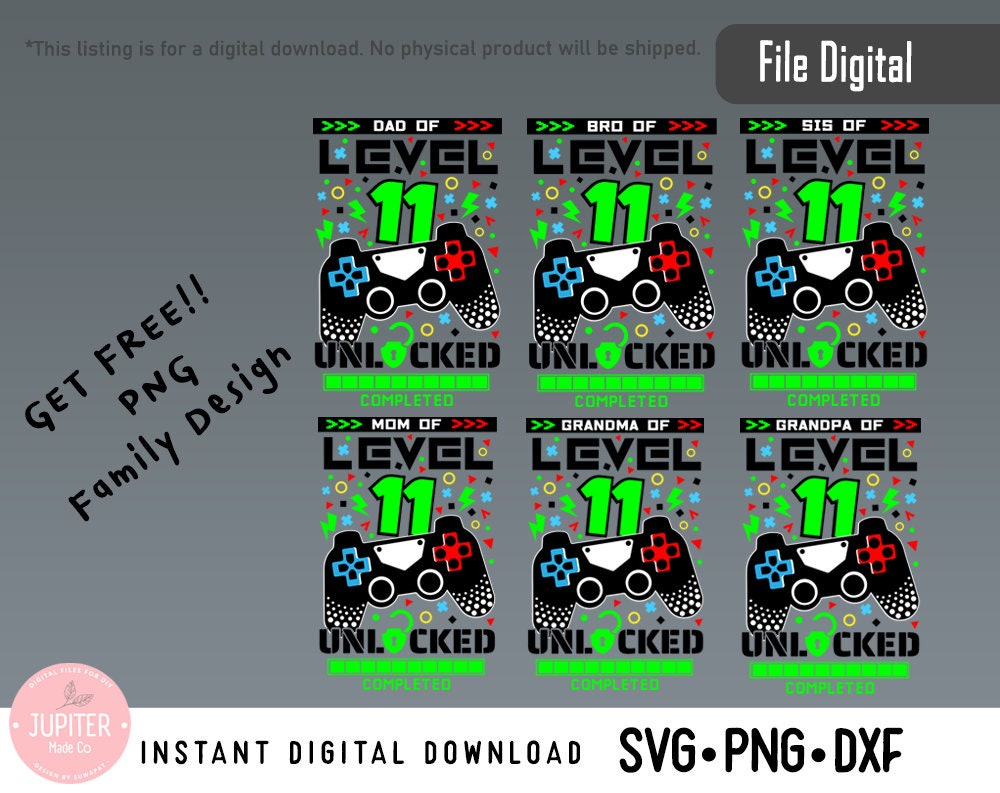 Level 11 Unlocked Svg 11th Birthday Boy Gamer Svg Png Dxf High - Etsy