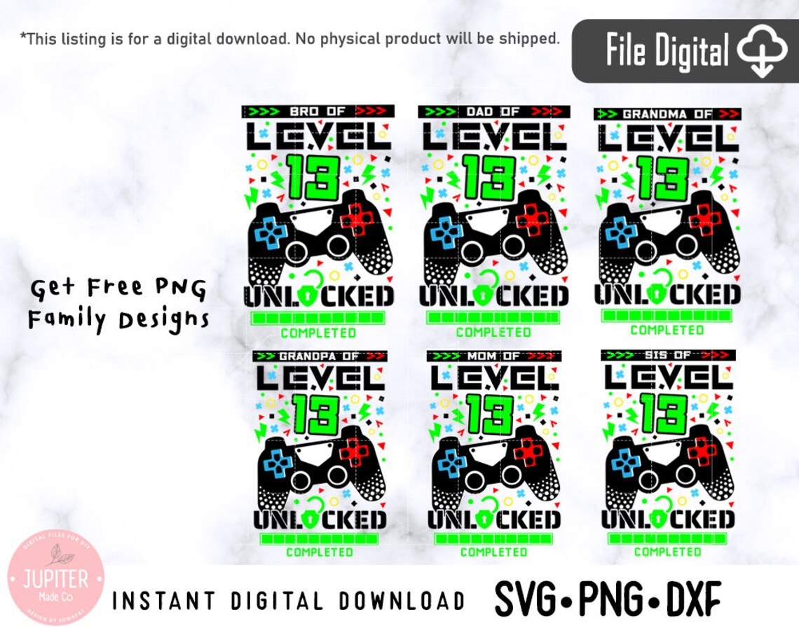 Level 13 Unlocked Svg 13th Birthday Boy Gamer Svg Png Dxf High - Etsy