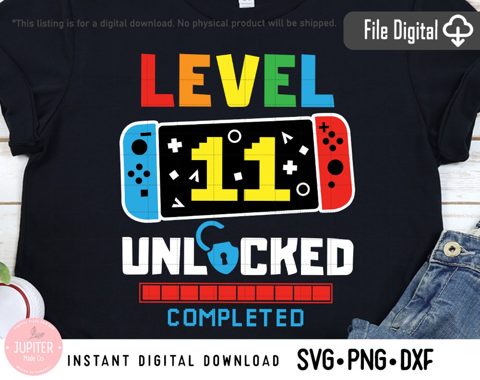 Level 11 Unlocked Svg 11th Birthday Boy Gamer Game Controller - Etsy