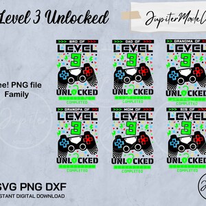 Level 3 Unlocked Svg 3rd Birthday Boy Gamer Svg Png Dxf High Resolution ...